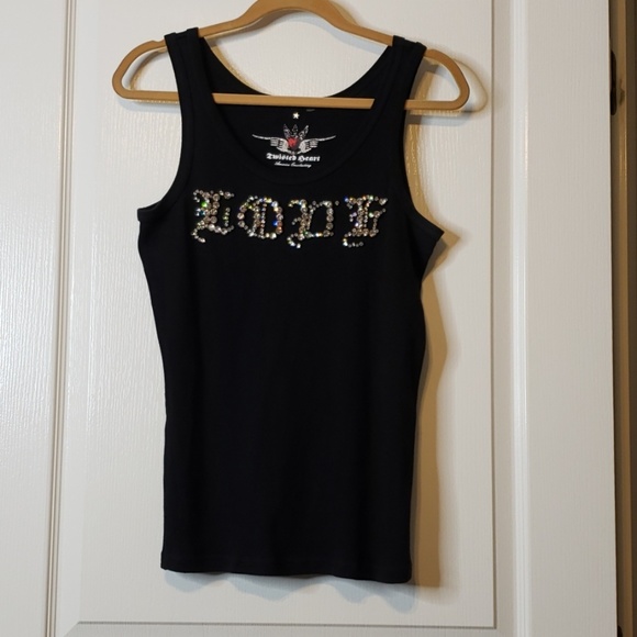 Tops | Rhinestone Embellished Tank Top | Poshmark
